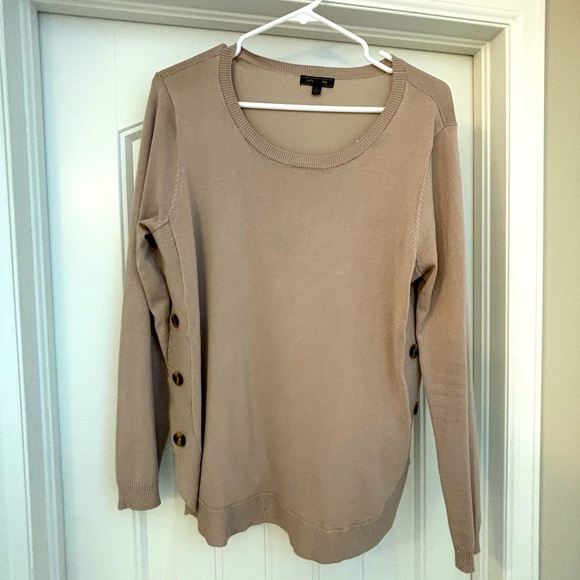 Lety & Me | Sweaters | Sand Color Sweater With Side Buttons | Poshmark